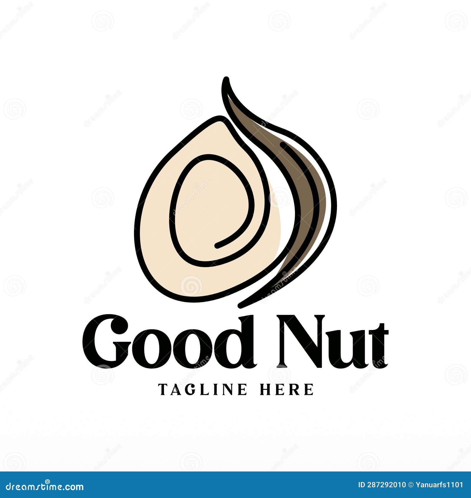 Nut Logo Design Concept Template Stock Illustration - Illustration of ...