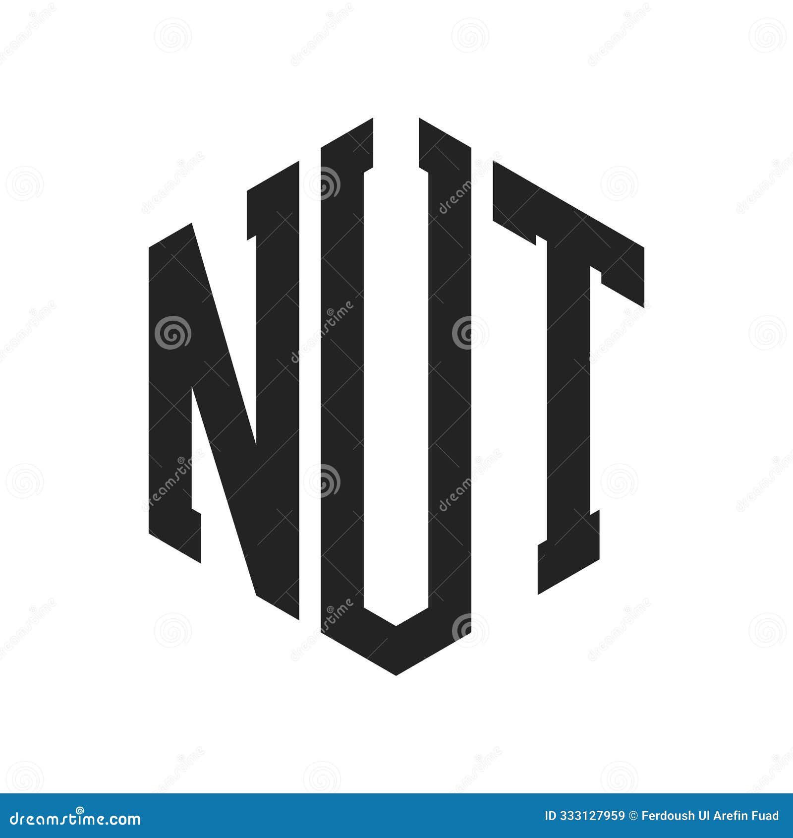 NUT Logo Design. Initial Letter NUT Monogram Logo Using Hexagon Shape ...