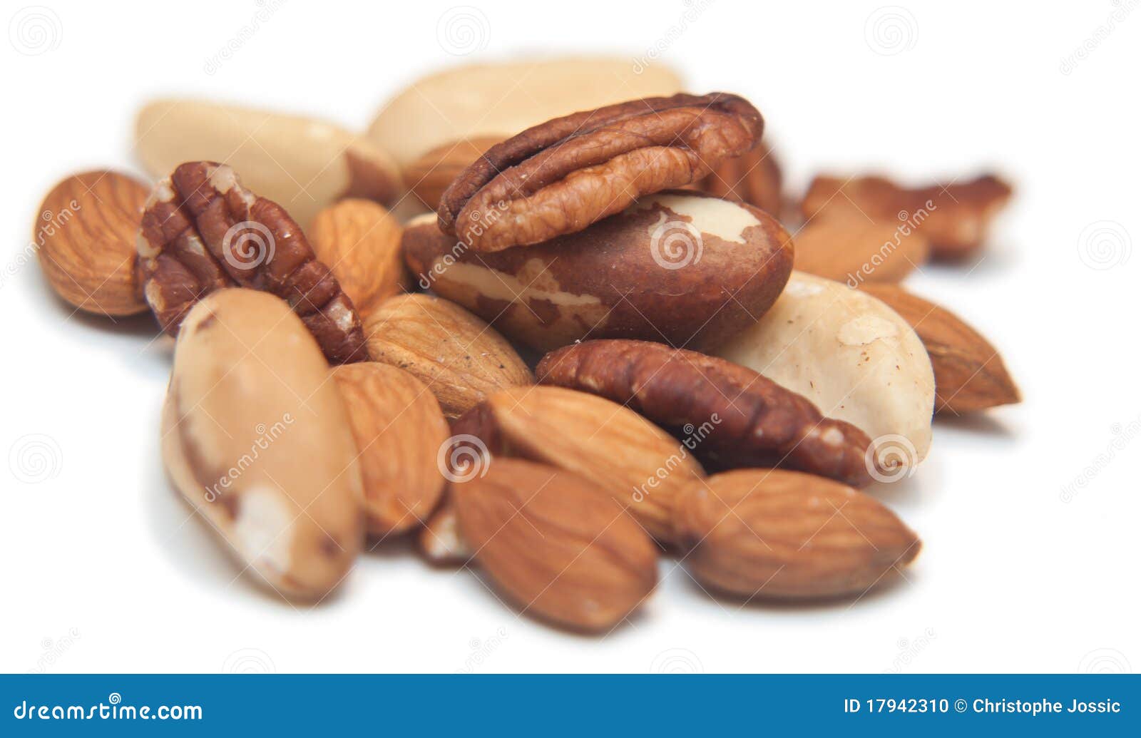 Nut Mix Isolated on White Background Stock Photo - Image of delicious ...