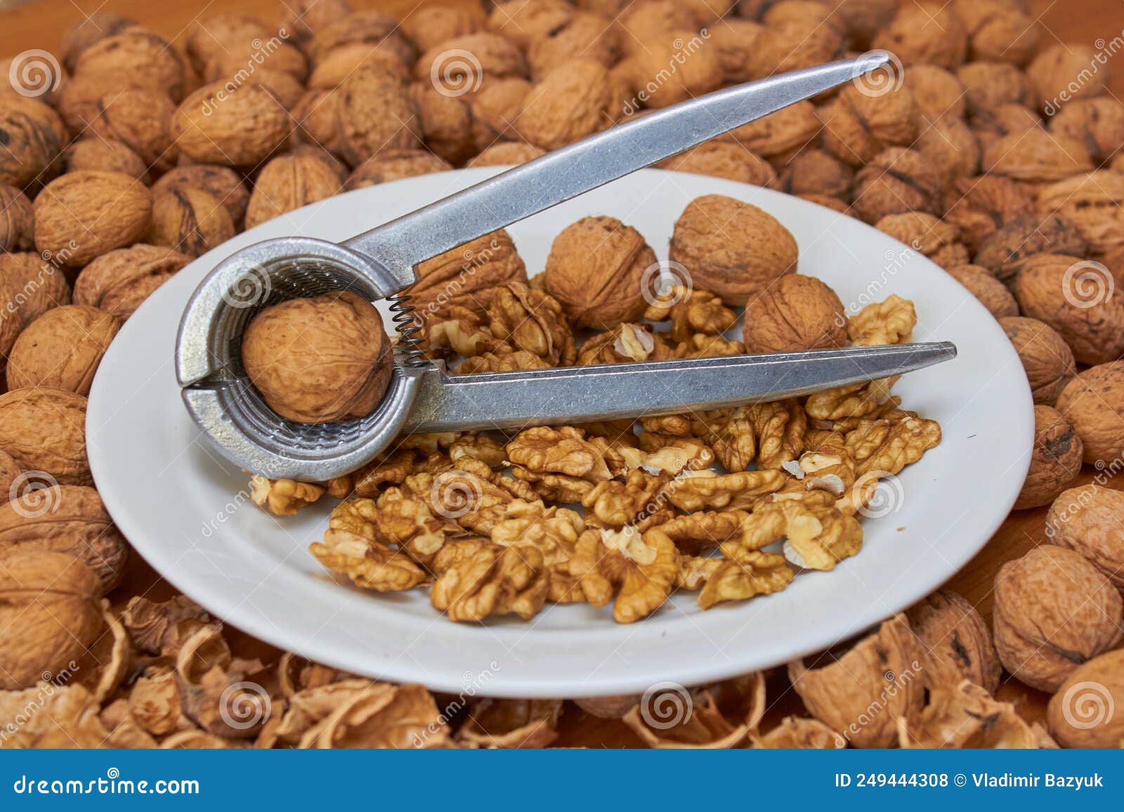 Nut Peeling Tool,walnuts and Nutcracker for Shell Cleaning Stock Photo ...