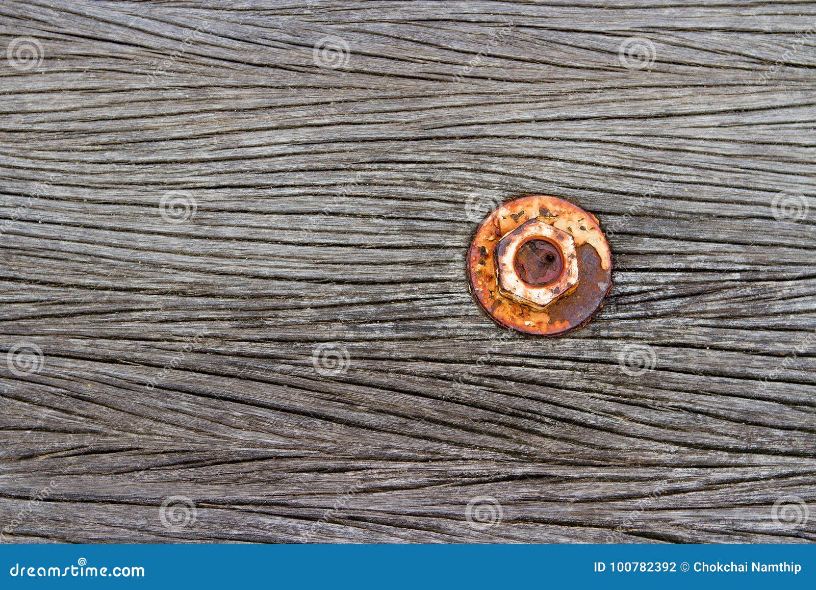 The Nut is Rust on Old Wood Floor Stock Photo - Image of brown, detail ...