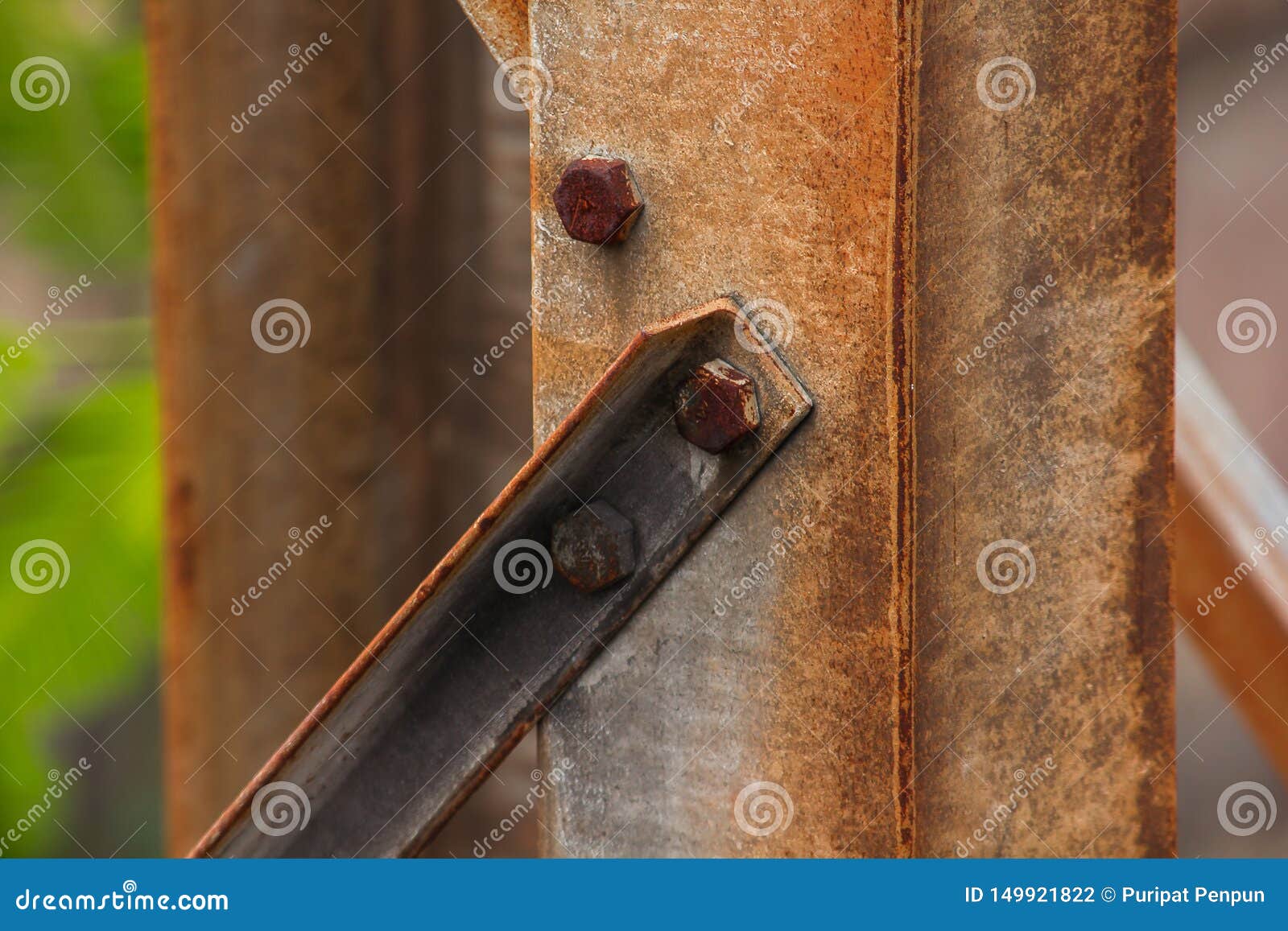 The Nut is Rusted at the Steel Pole Stock Photo - Image of base ...