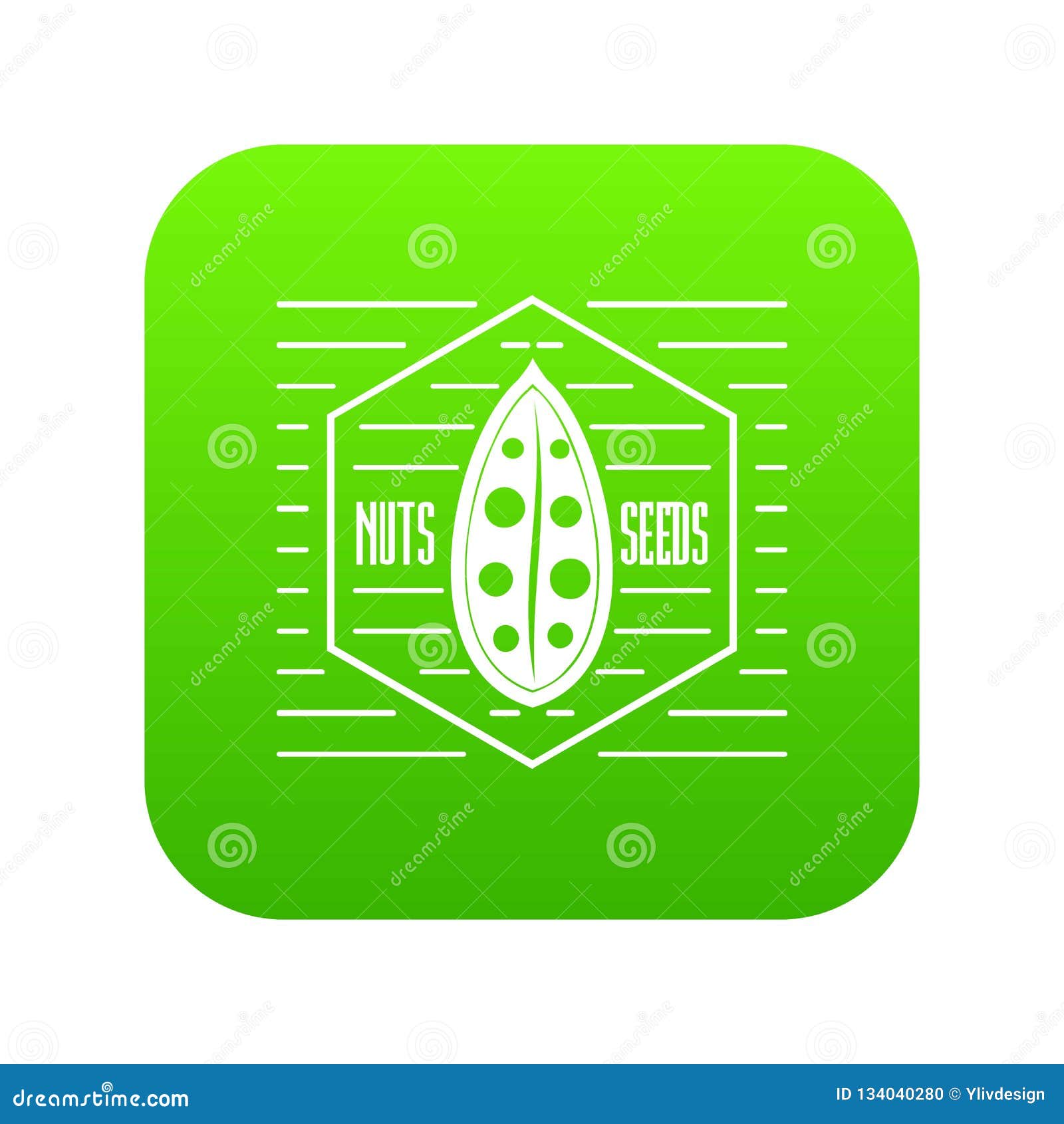 Nut and Seed Icon Green Vector Stock Vector - Illustration of food ...