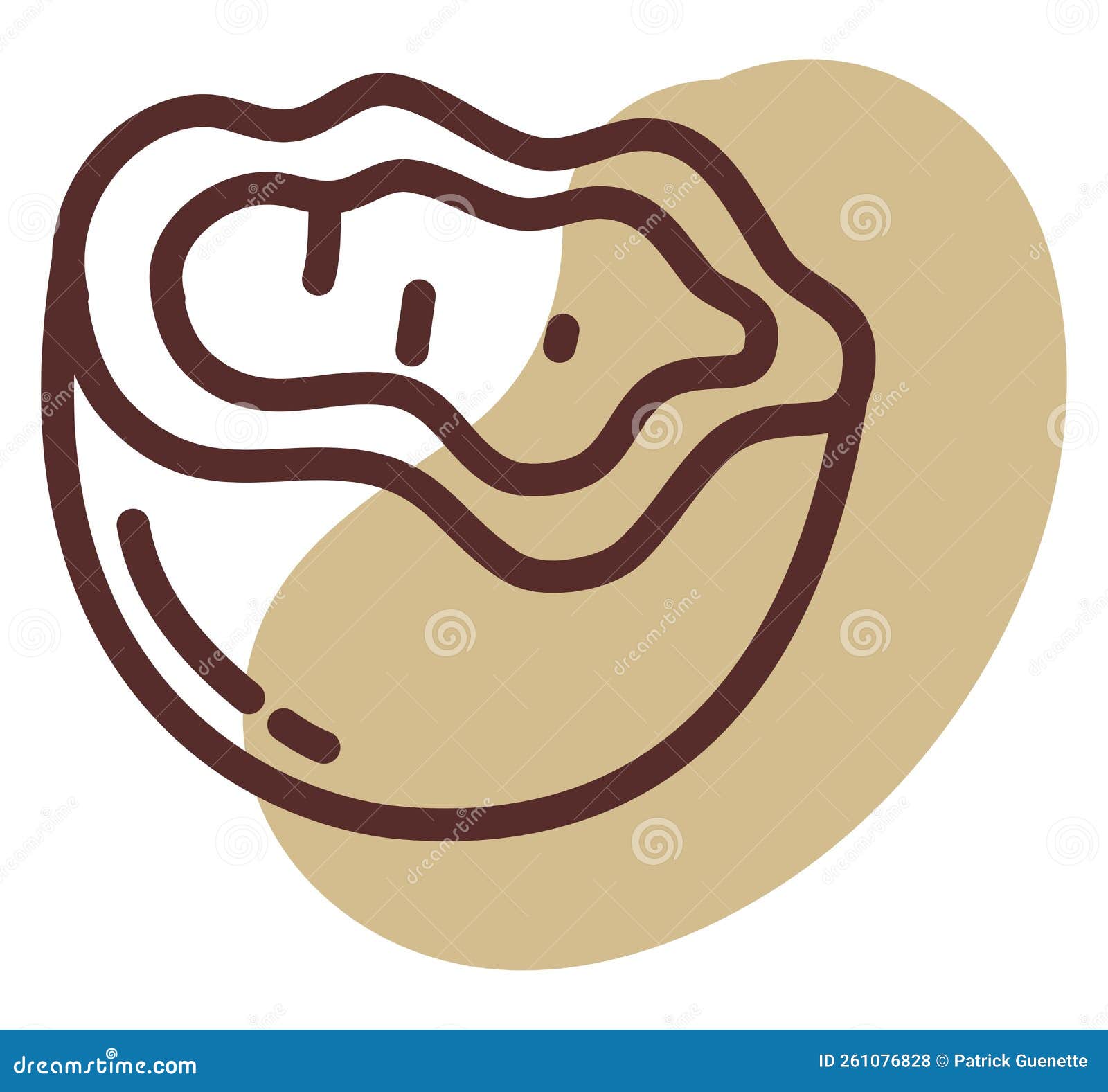 Nut shell, icon stock vector. Illustration of butter - 261076828