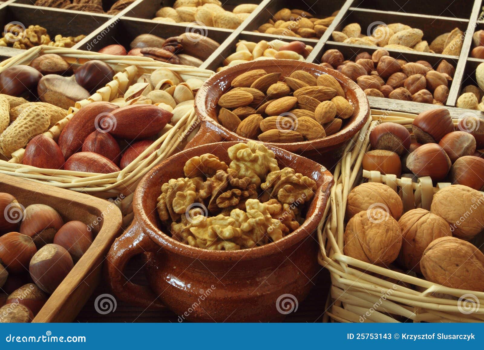 Nut varieties stock image. Image of ingredients, hazelnut - 25753143