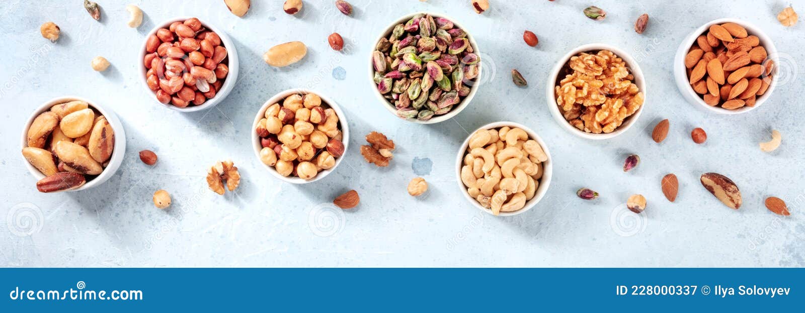 Nut Variety Panorama with Many Different Types of Nuts Stock Image ...