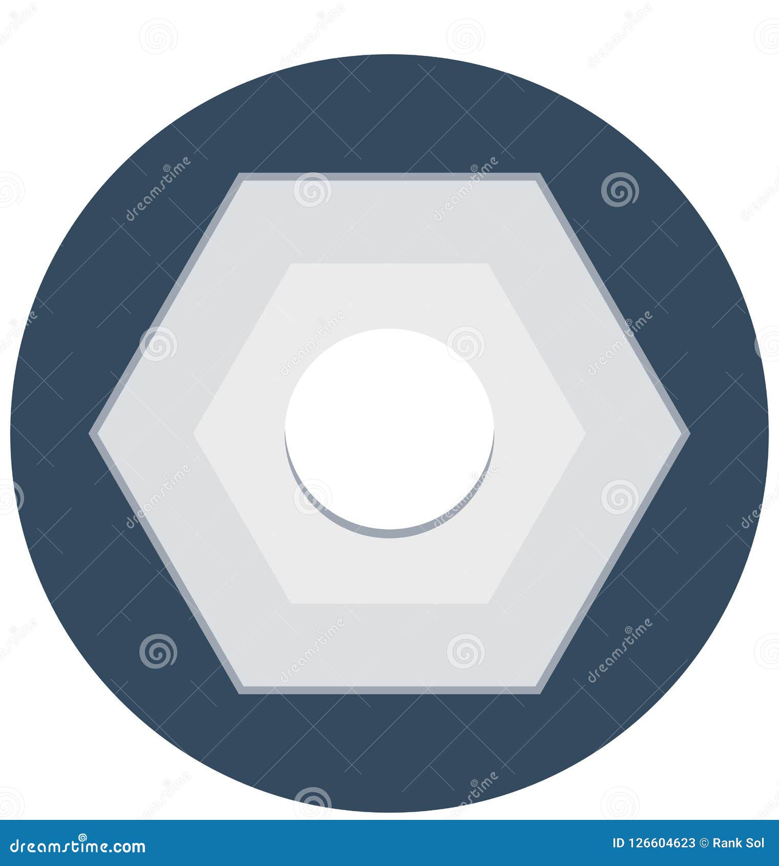 Nut Vector Icon for Construction Stock Vector - Illustration of ...