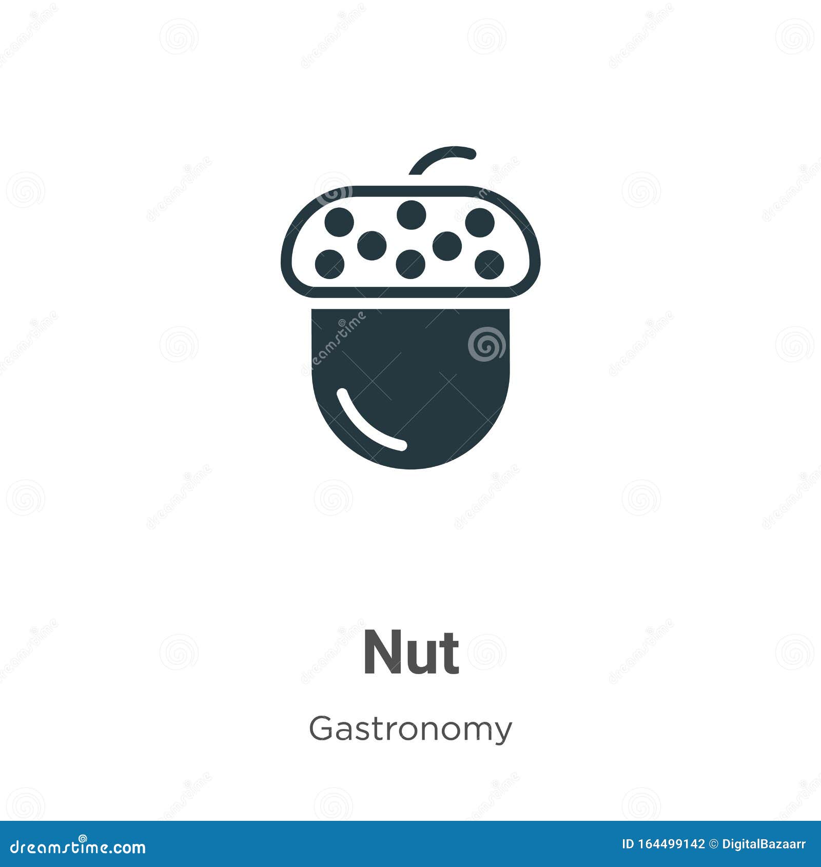 Nut Vector Icon on White Background. Flat Vector Nut Icon Symbol Sign ...