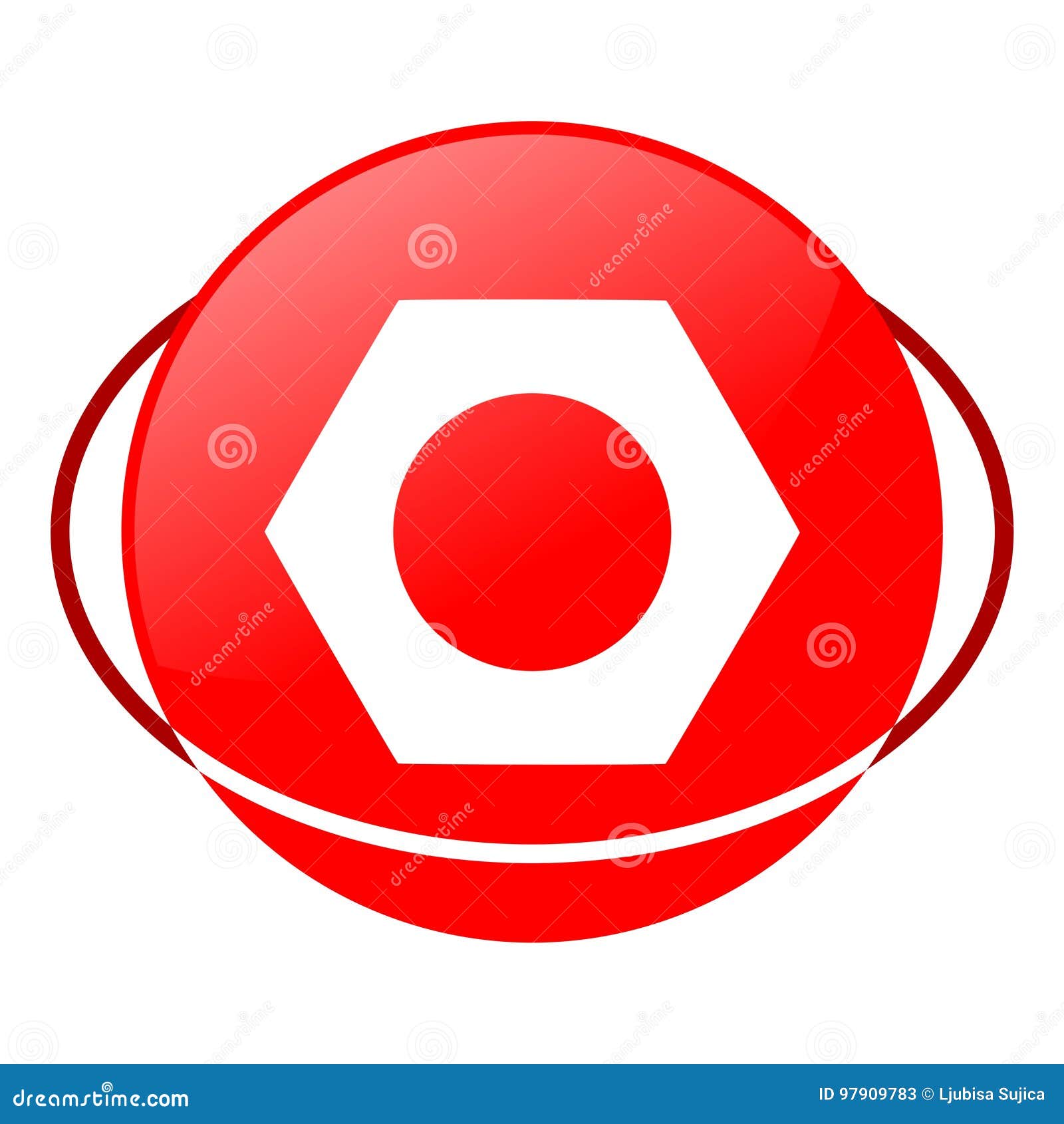 Nut Vector Illustration, Red Icon Stock Vector - Illustration of long ...