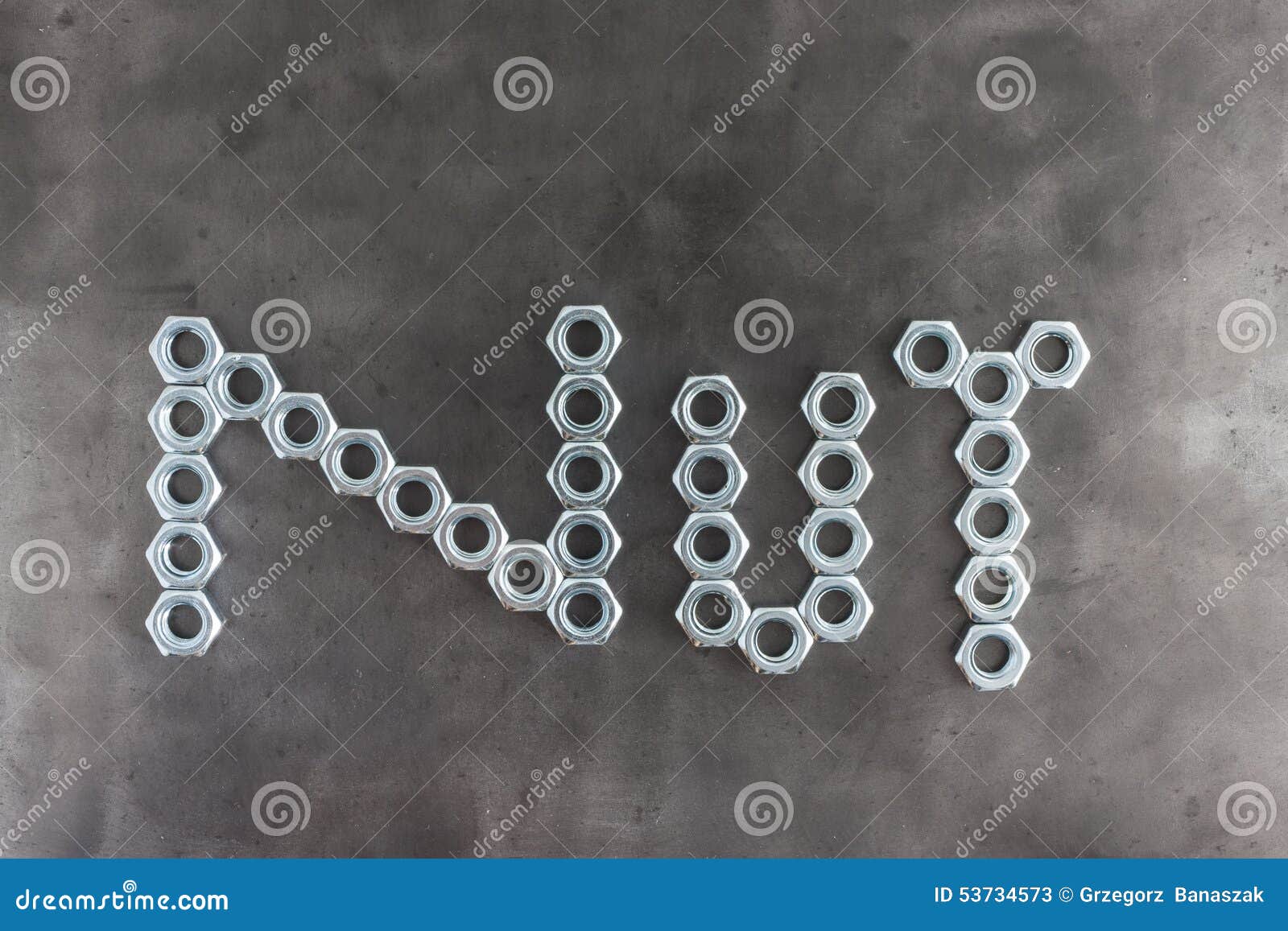 Nut word stock image. Image of bolt, graphic, metal, shot - 53734573