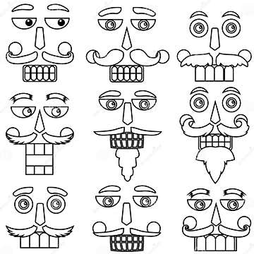 Nutcracker Face Icon Vector Set. Nutcracker Illustration Sign ...