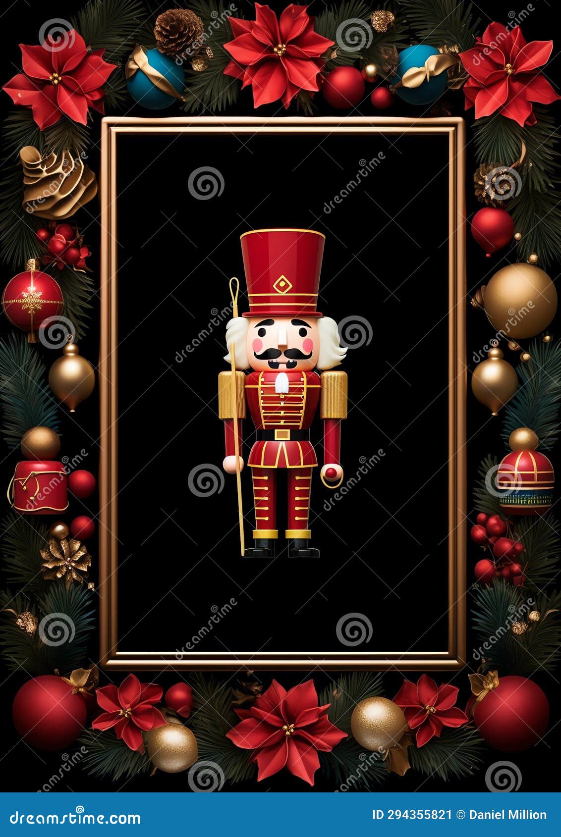 Nutcracker Watercolor Winter Border Stock Illustration - Illustration ...