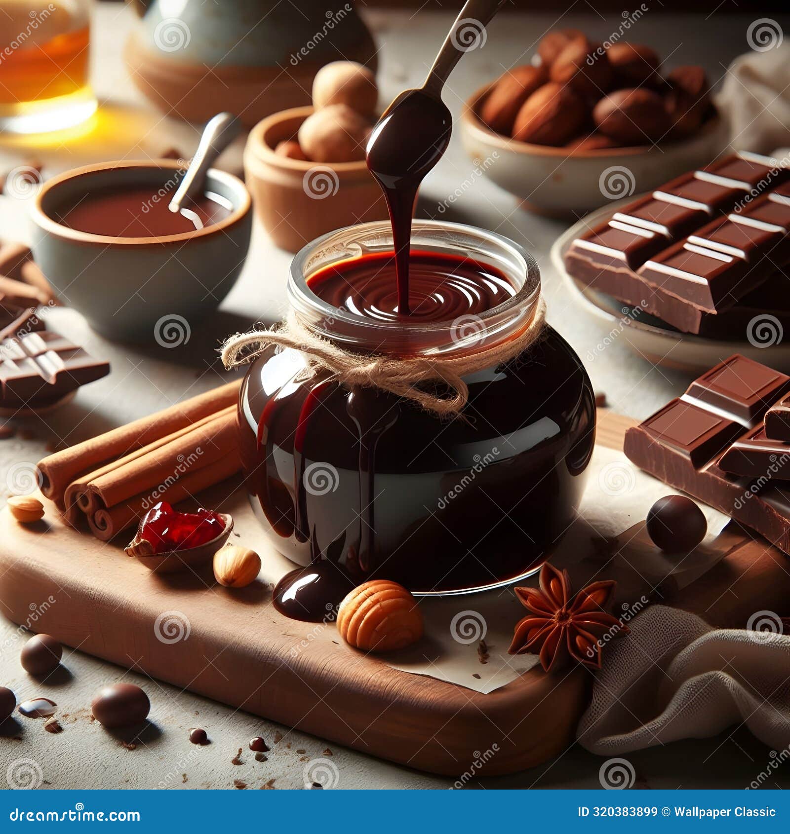 Nutella Chocolate with Table Ai Generator Stock Illustration ...