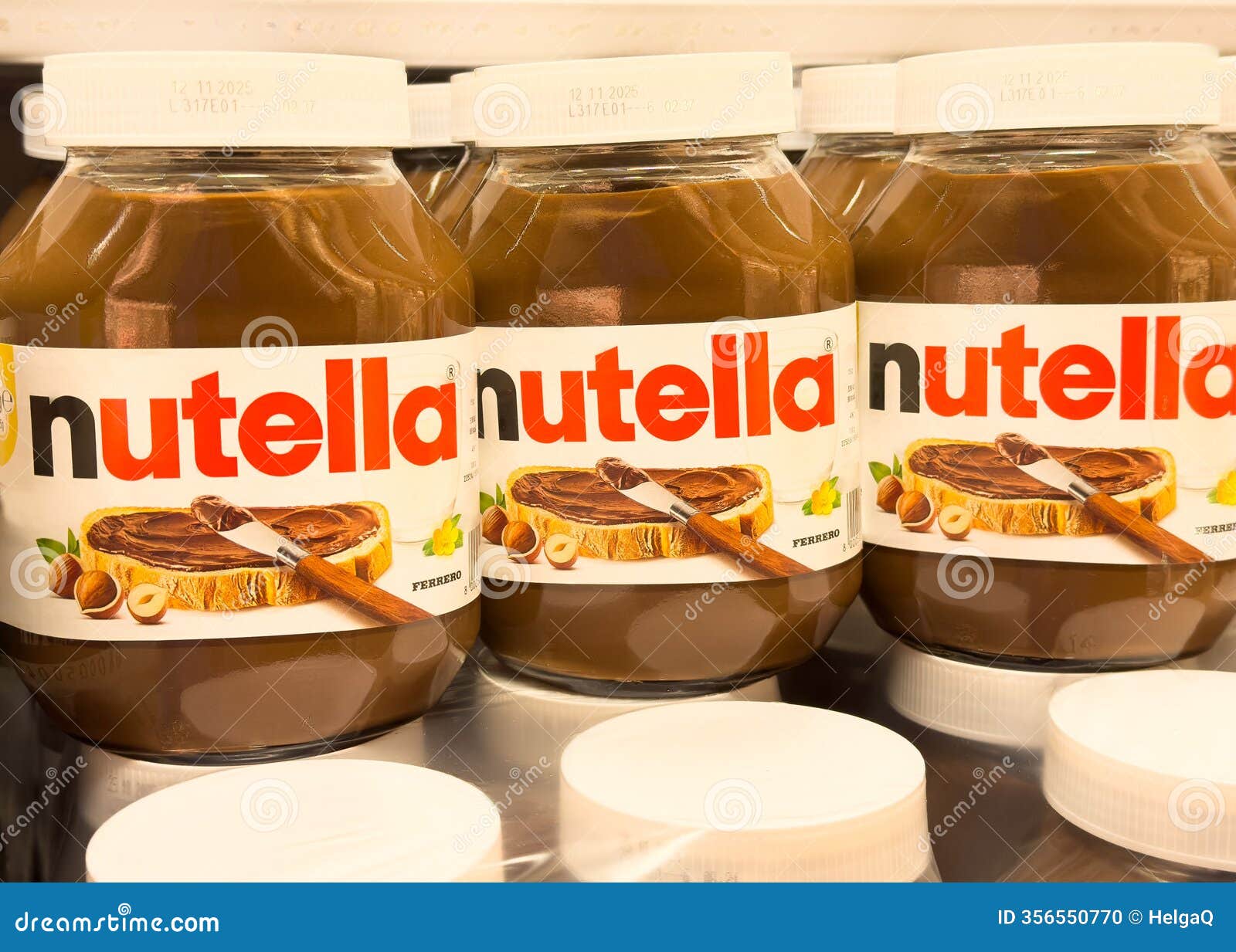 Nutella Jars on Shelf with Hazelnut Spread Packaging Close-up Editorial ...