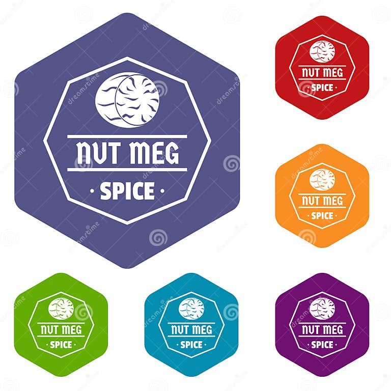 Nutmeg Icons Vector Hexahedron Stock Vector - Illustration of ground ... Nutmeg Icons Vector Hexahedron Stock Vector - Illustration of ground ...