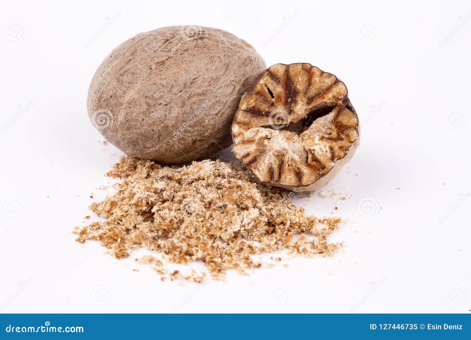 Nutmeg Spice on the White Background Stock Image - Image of spice ...