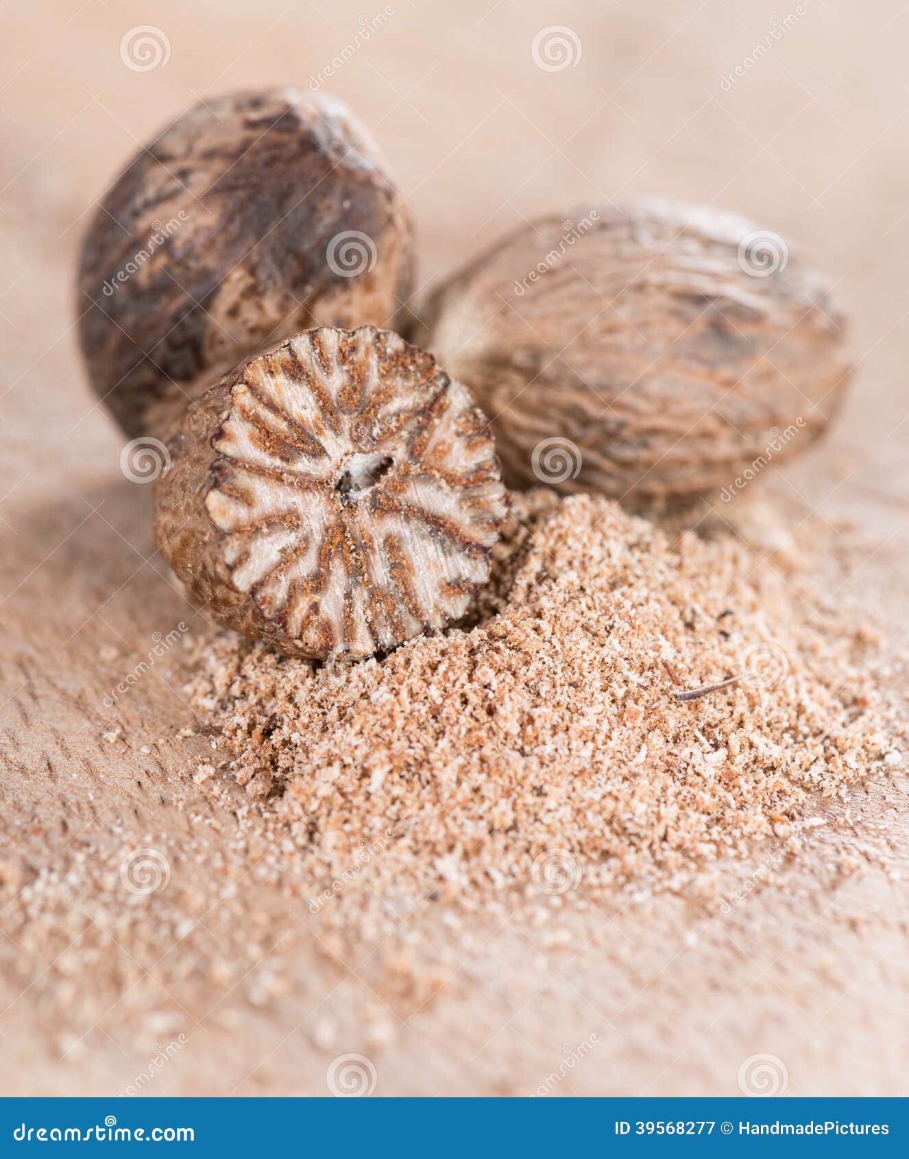 Nutmegs (fresh grated) stock image. Image of ingredient - 39568277