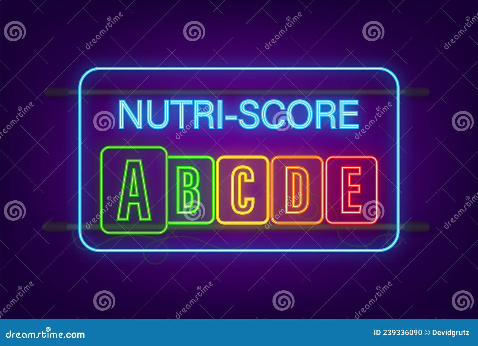 Nutri Score Neon Icon for Packaging Design. Logo, Icon, Label. Vector ...