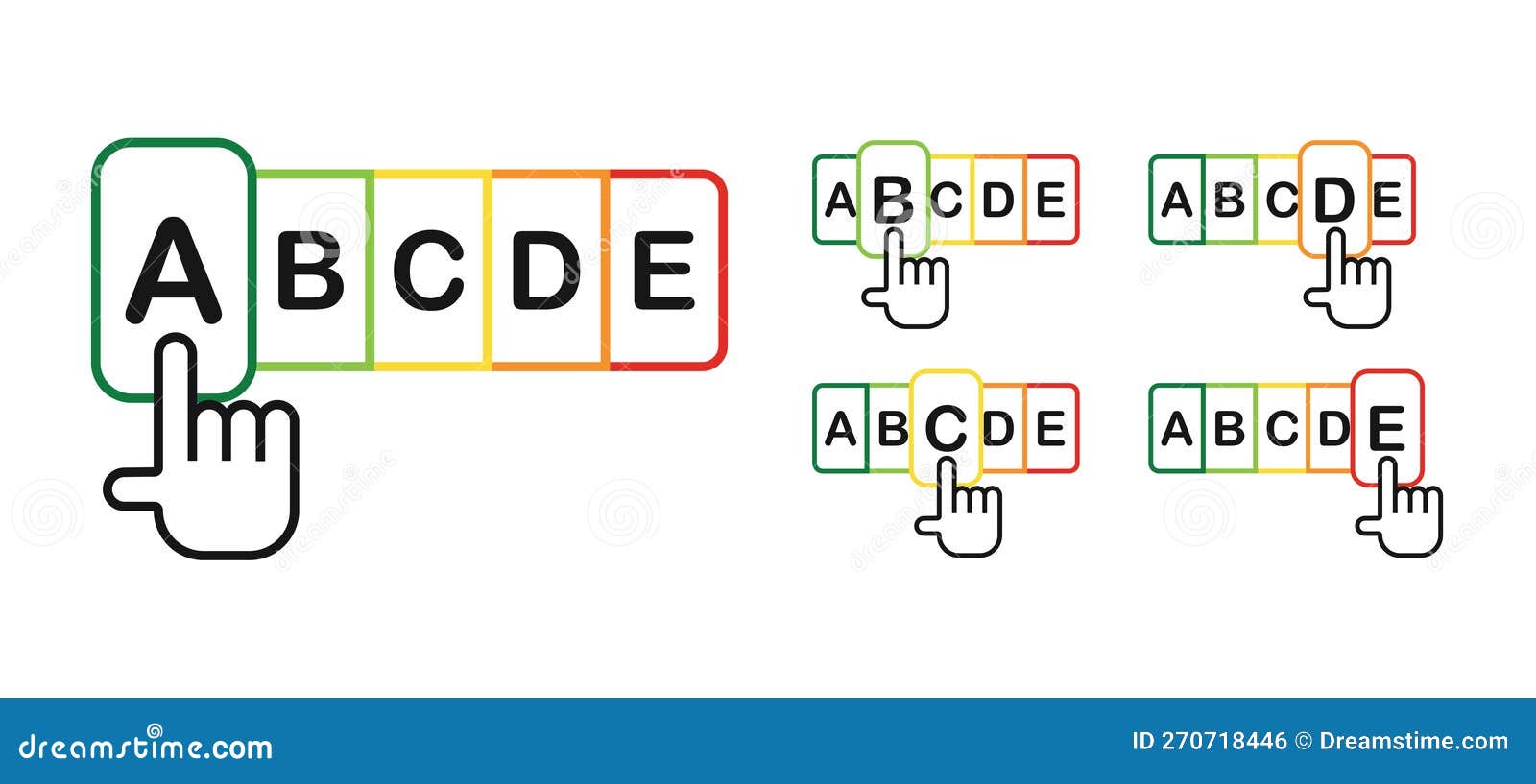 Nutri Score Nutrition System Product Value Choice. Set with Different ...