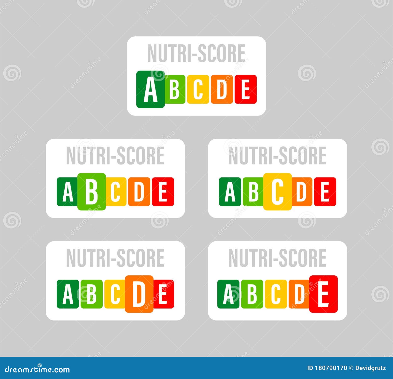 Nutri Score for Packaging Design. Logo, Icon, Label Stock Vector ...