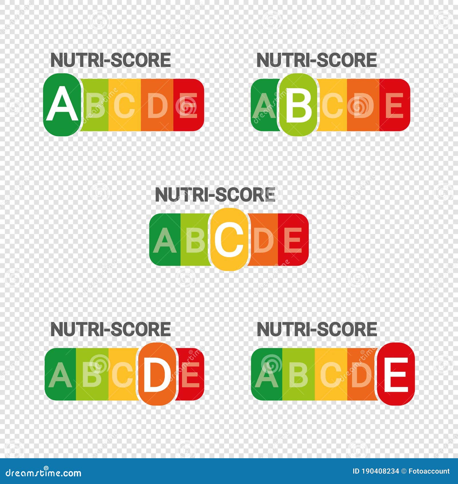 Nutri Score Sticker System - Vector Illustration - Isolated on ...