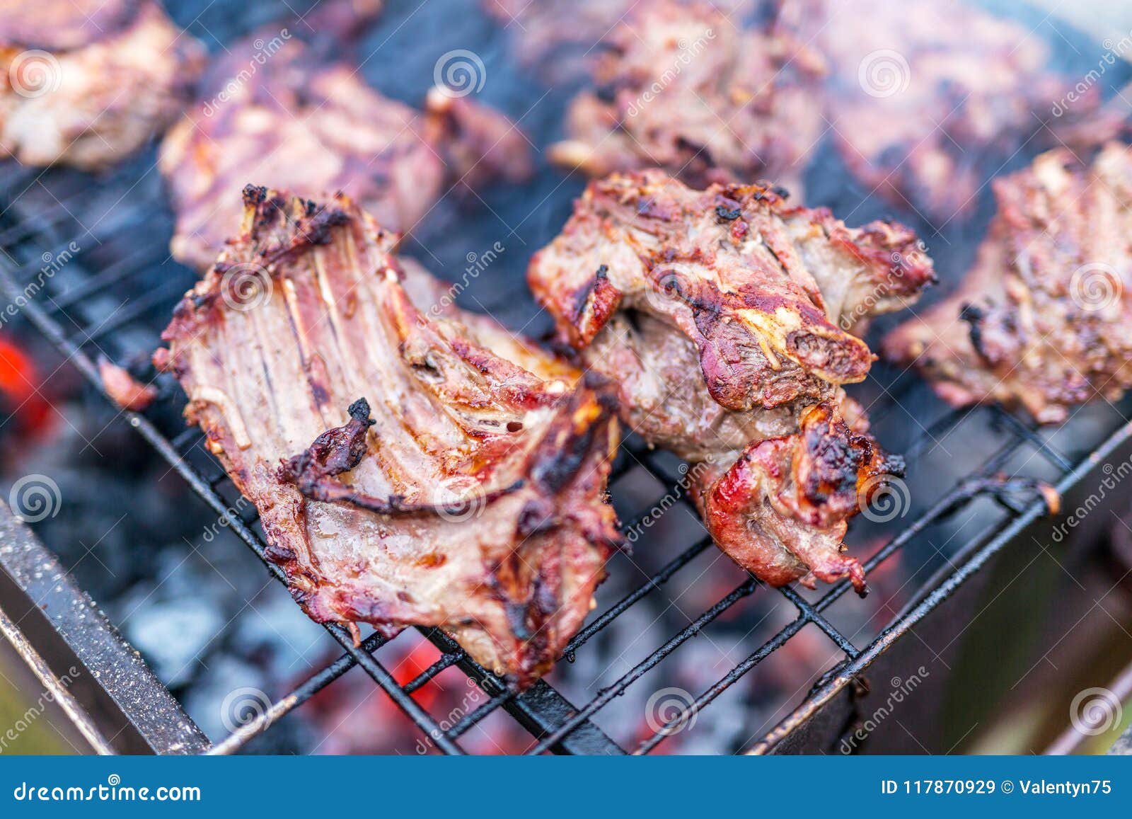 Nutria meat on grill. stock image. Image of cooked, meal - 117870929