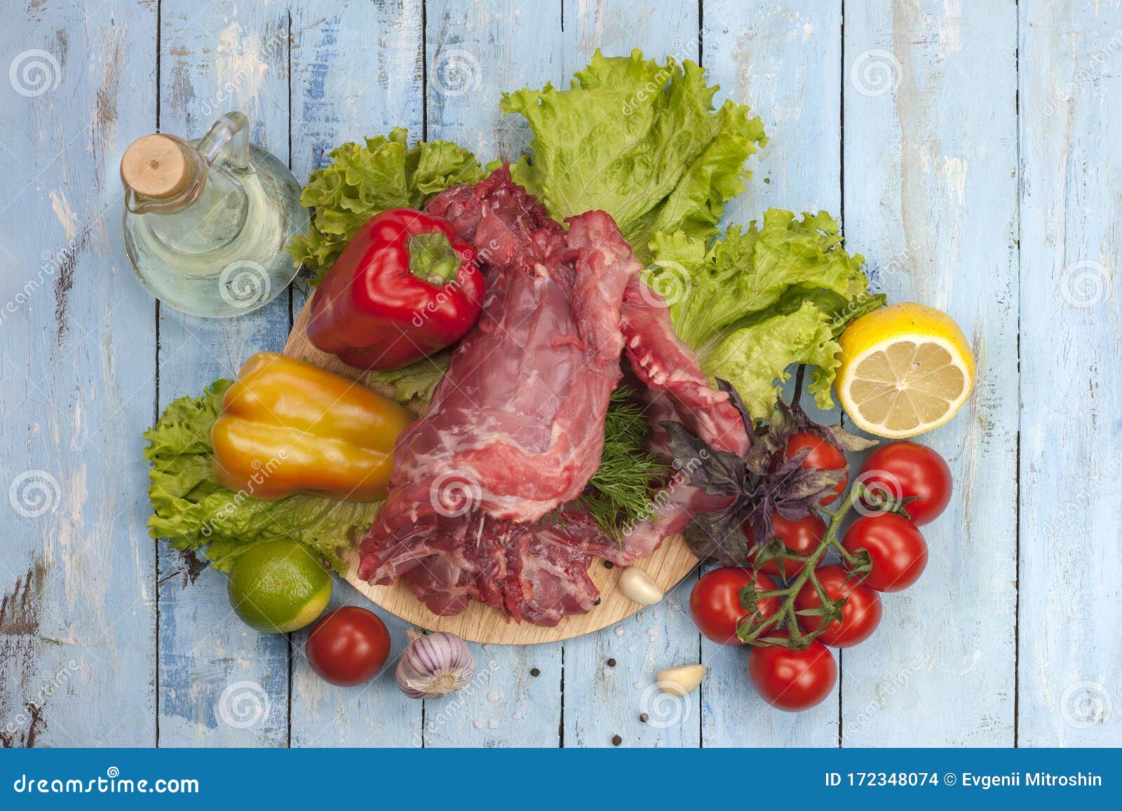 Nutria Meat with Vegetables and Herbs, Blank, Meat Processing Stock ...