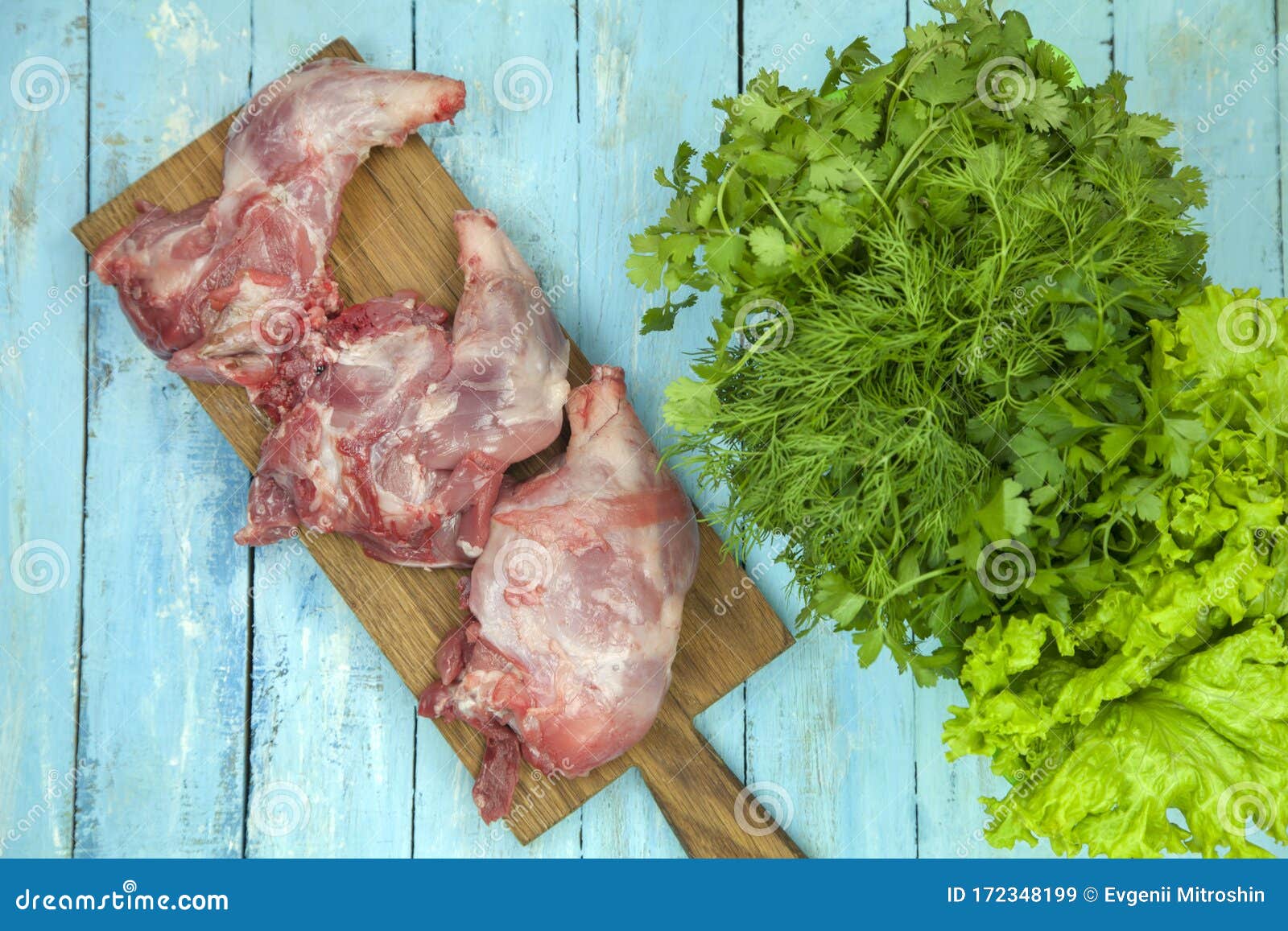 Nutria Meat with Vegetables and Herbs, Blank, Meat Processing Stock ...