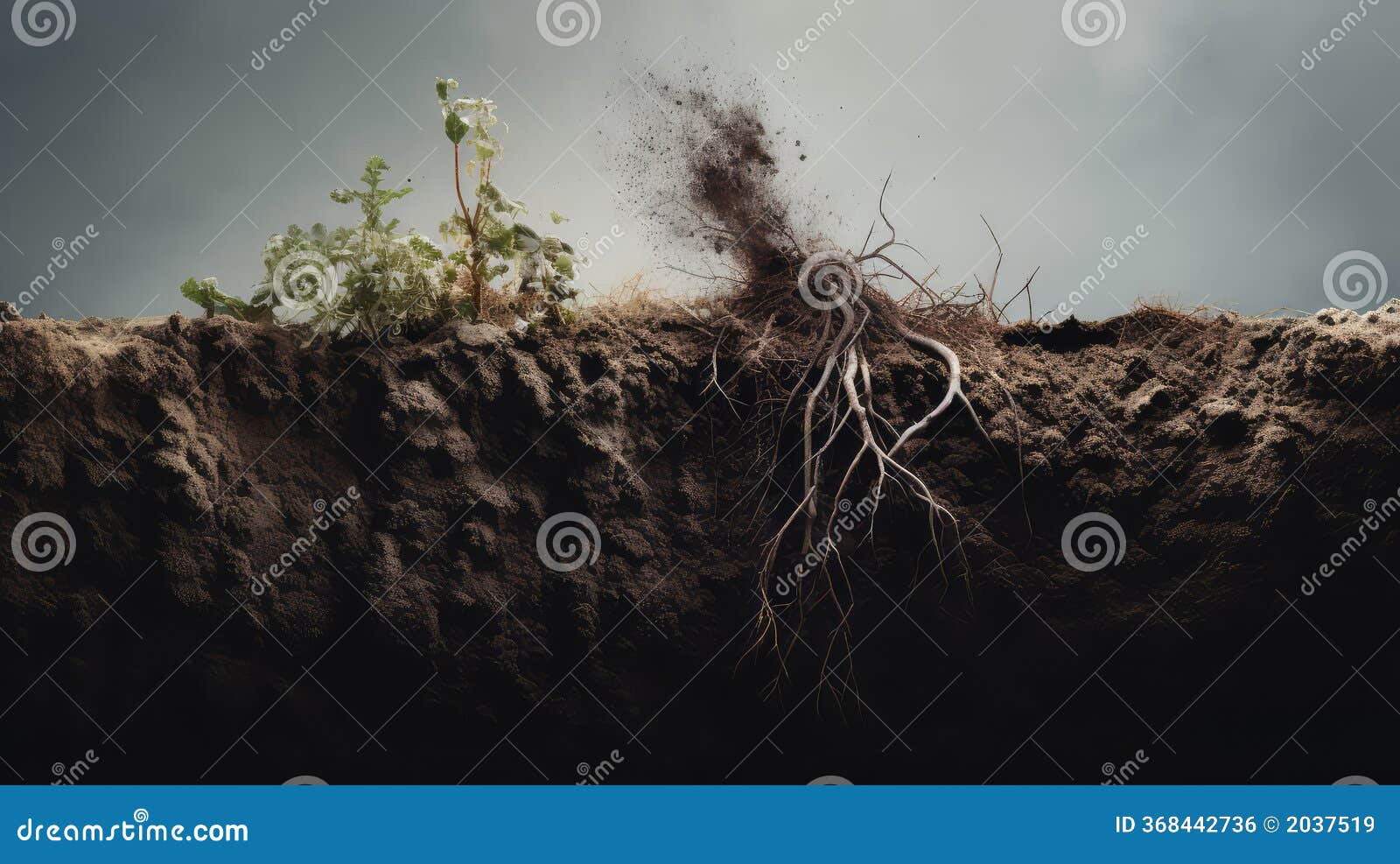 Plant Roots In Soil Releasing Exudates Digital Render Generative By AI ...