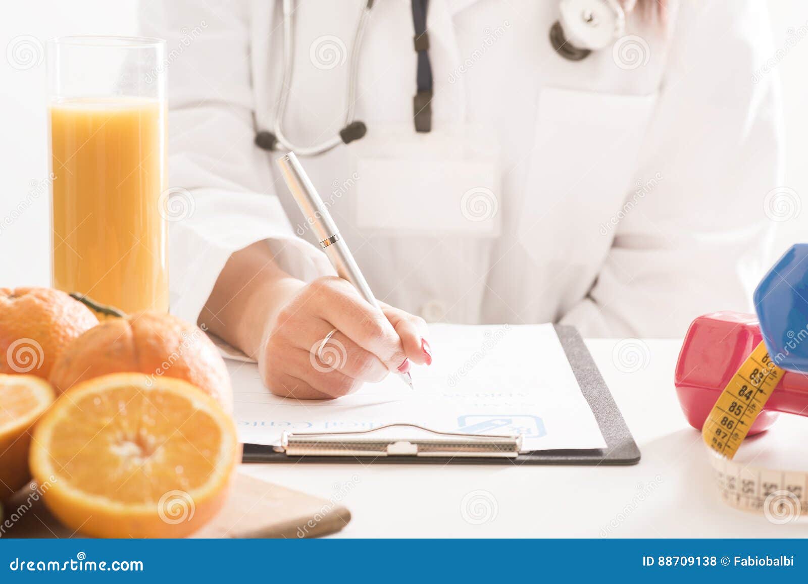 Nutrionist doctor writing stock photo. Image of scientist - 88709138