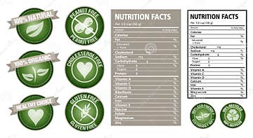 Nutrition Fact and Package Label Stock Vector - Illustration of health ...