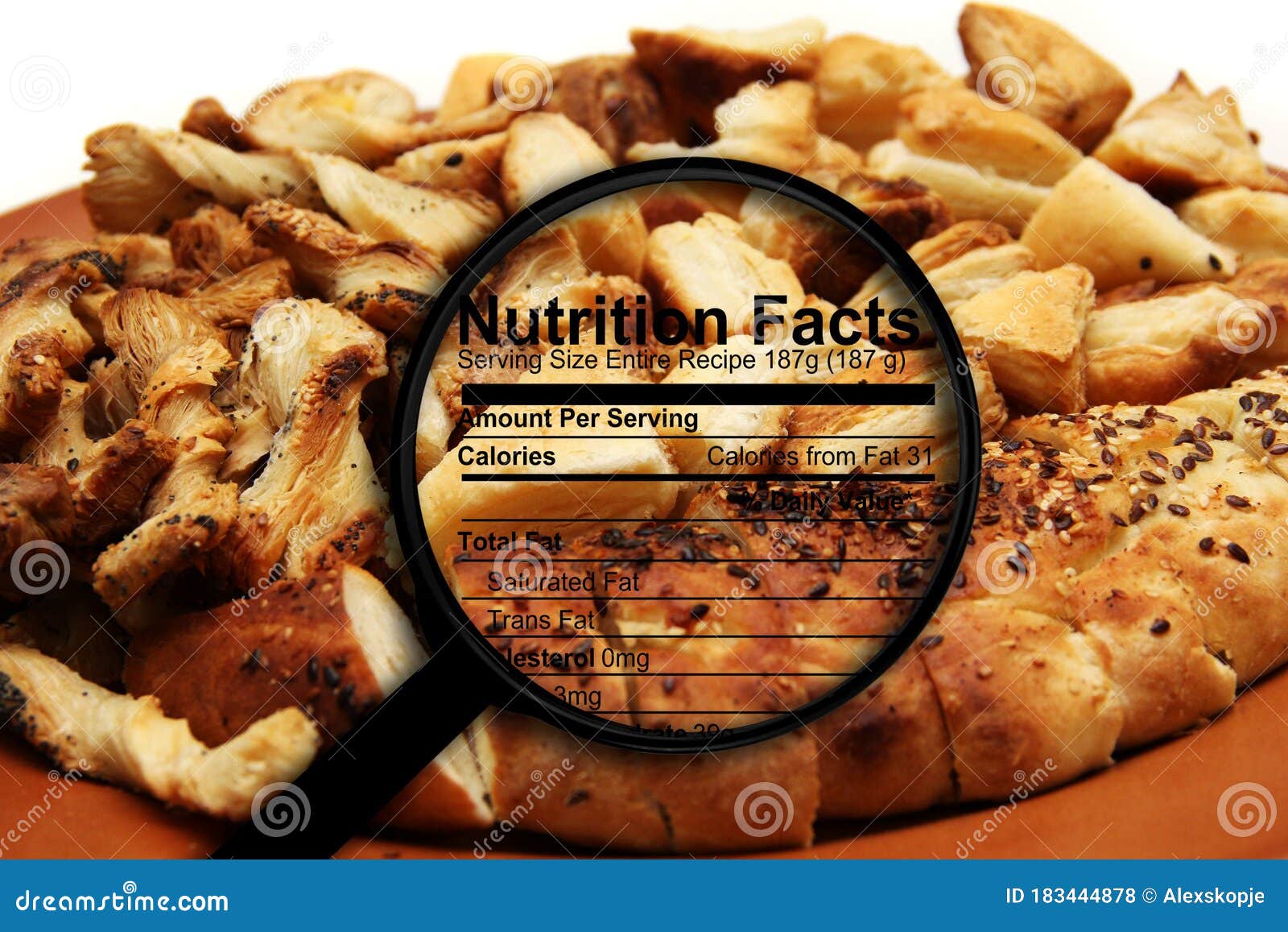 Nutrition facts on bread stock photo. Image of loaf - 183444878