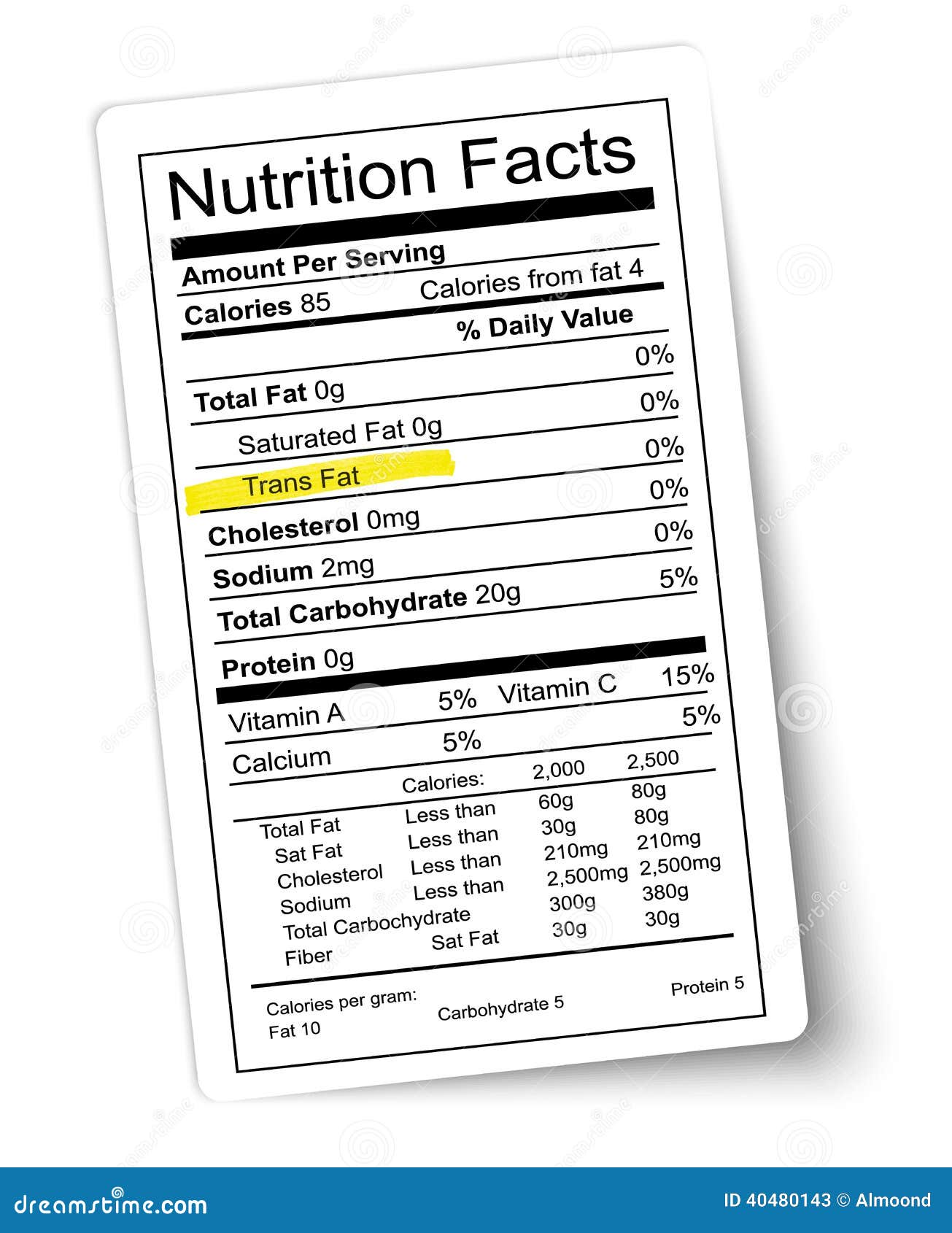 Nutrition Facts Food Label Cartoon Vector | CartoonDealer.com #38782439