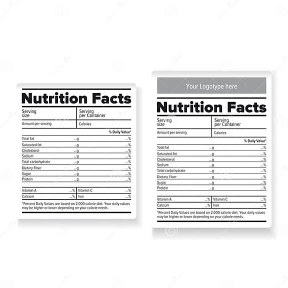 Nutrition Facts Label or Sticker Stock Vector - Illustration of sugar ...