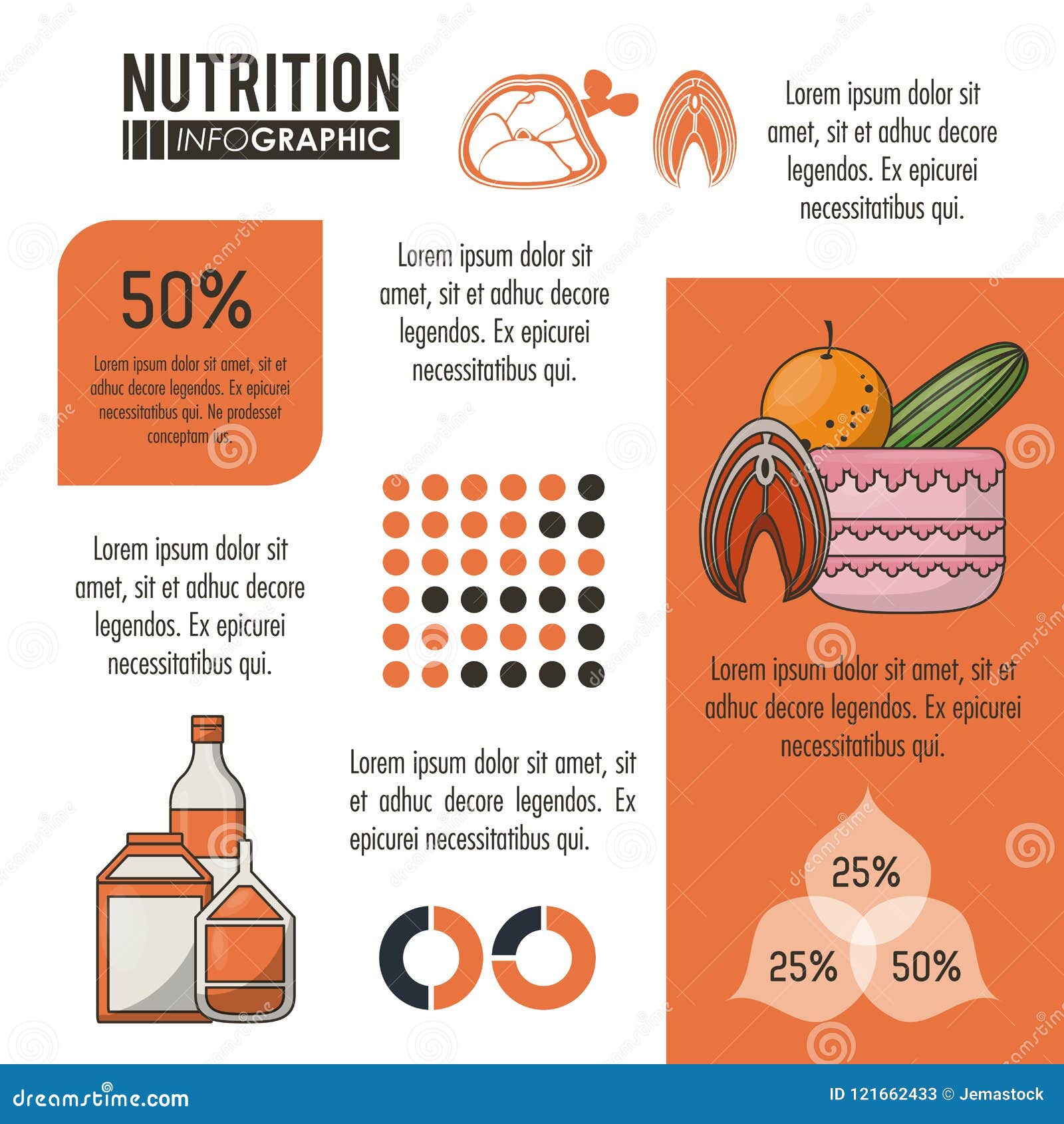 Nutrition and Food Infographic Stock Vector - Illustration of calorie ...
