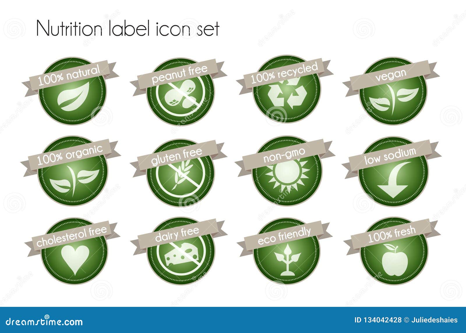 Nutrition label icon set stock vector. Illustration of recycled - 134042428