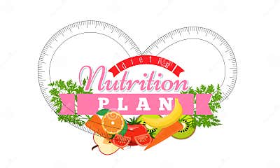 Nutrition Plan Logo. Badge Symbol Label for Diet Concept. Flat Design ...