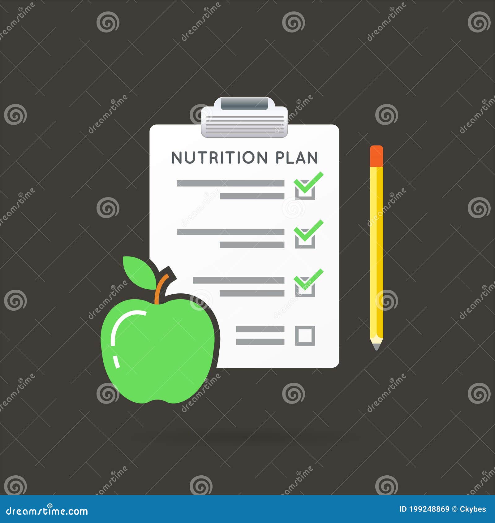 Nutrition Plan Medical Diet Flat Icon Design. Diet Plan Stock Vector ...