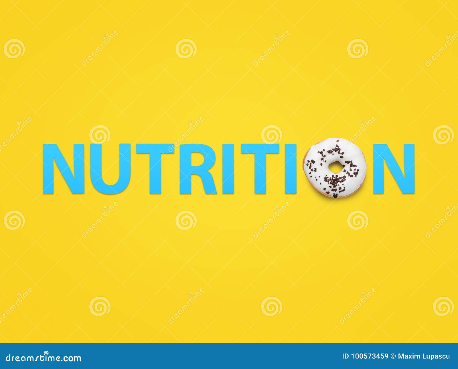 Nutrition Word Made with Doughnut Stock Image - Image of bright ...