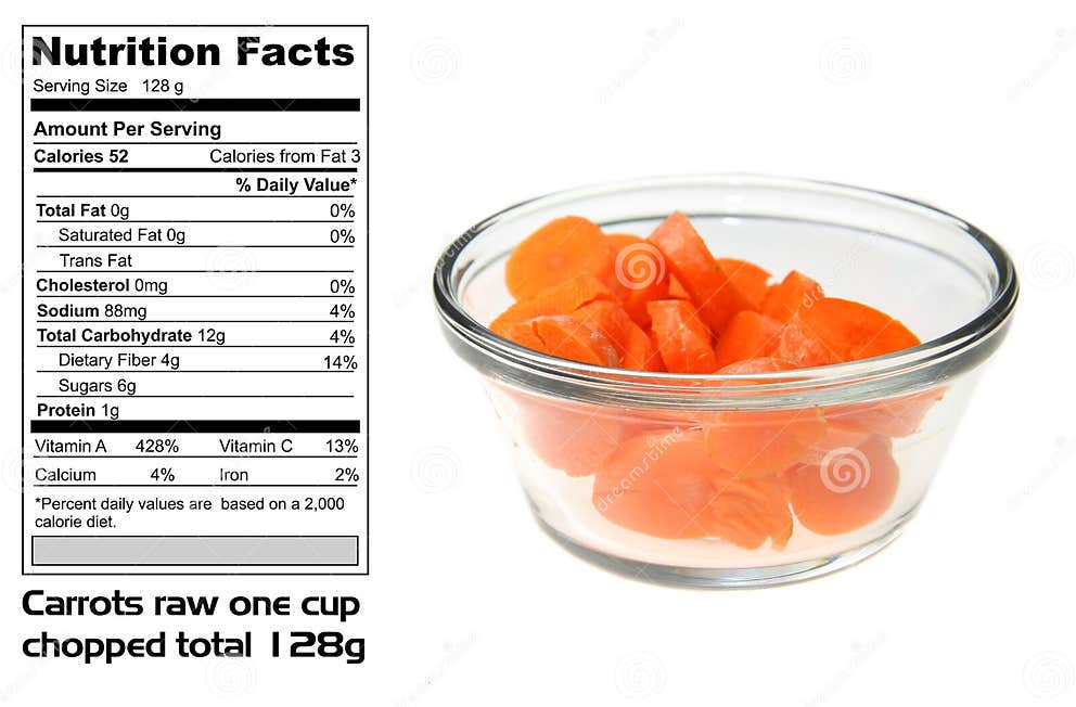 Nutritional Facts of Carrots Stock Photo - Image of size, information ...
