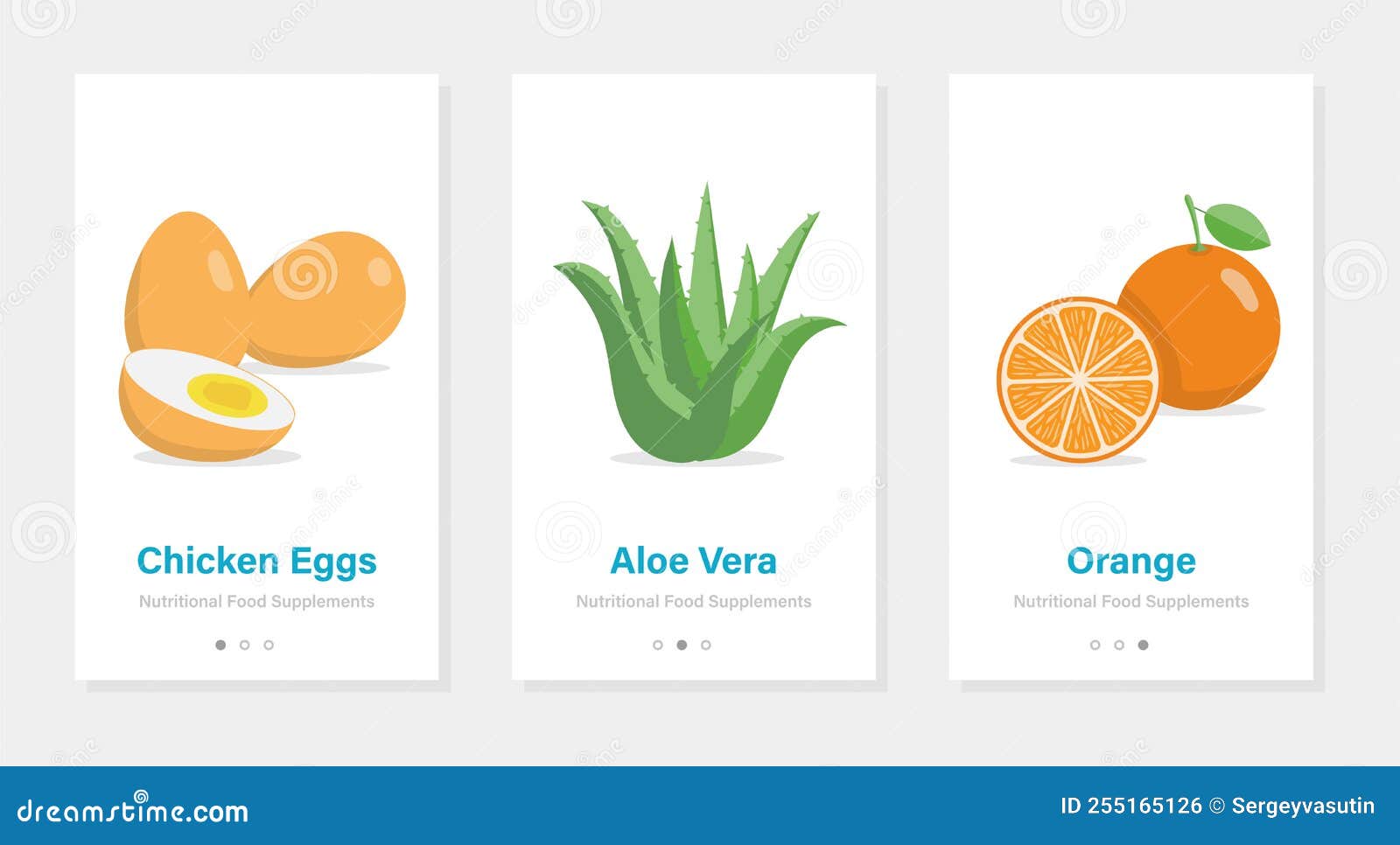 Nutritional Food Supplements Onboarding. Isolated Vector Vertical ...