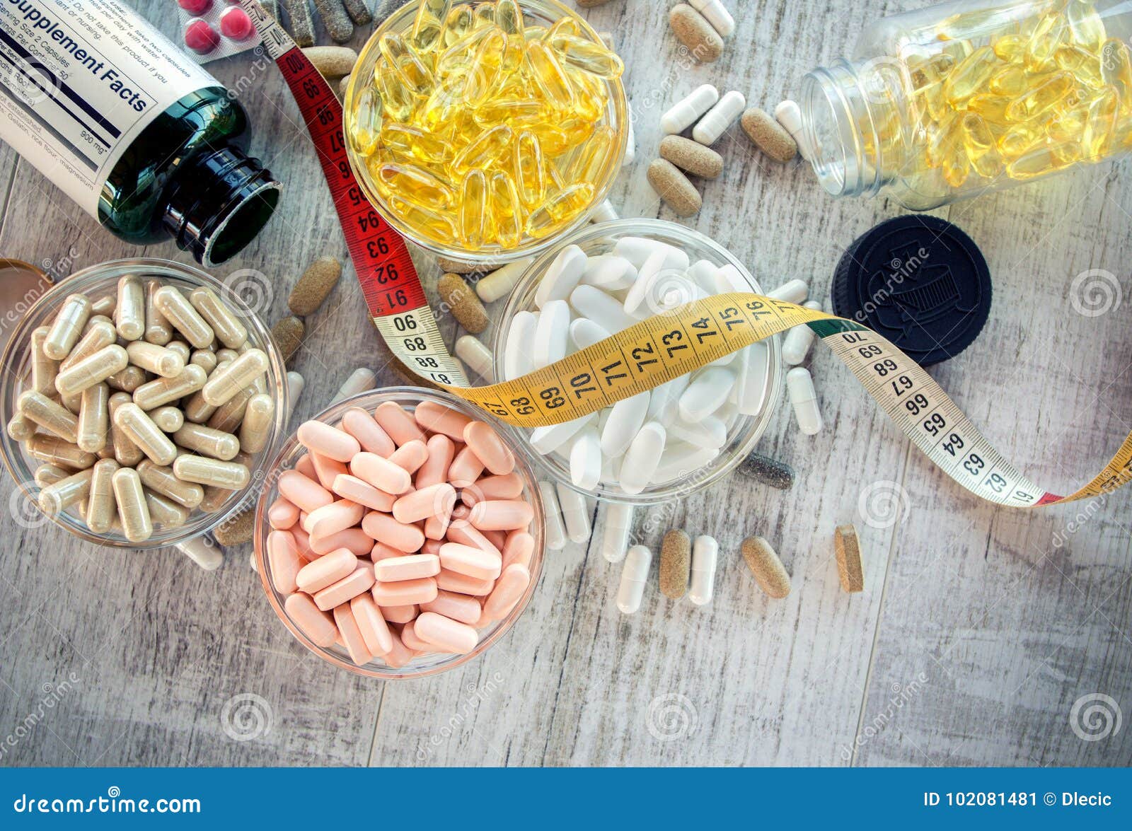 Nutritional Supplements in Capsules and Tablets Stock Image - Image of ...