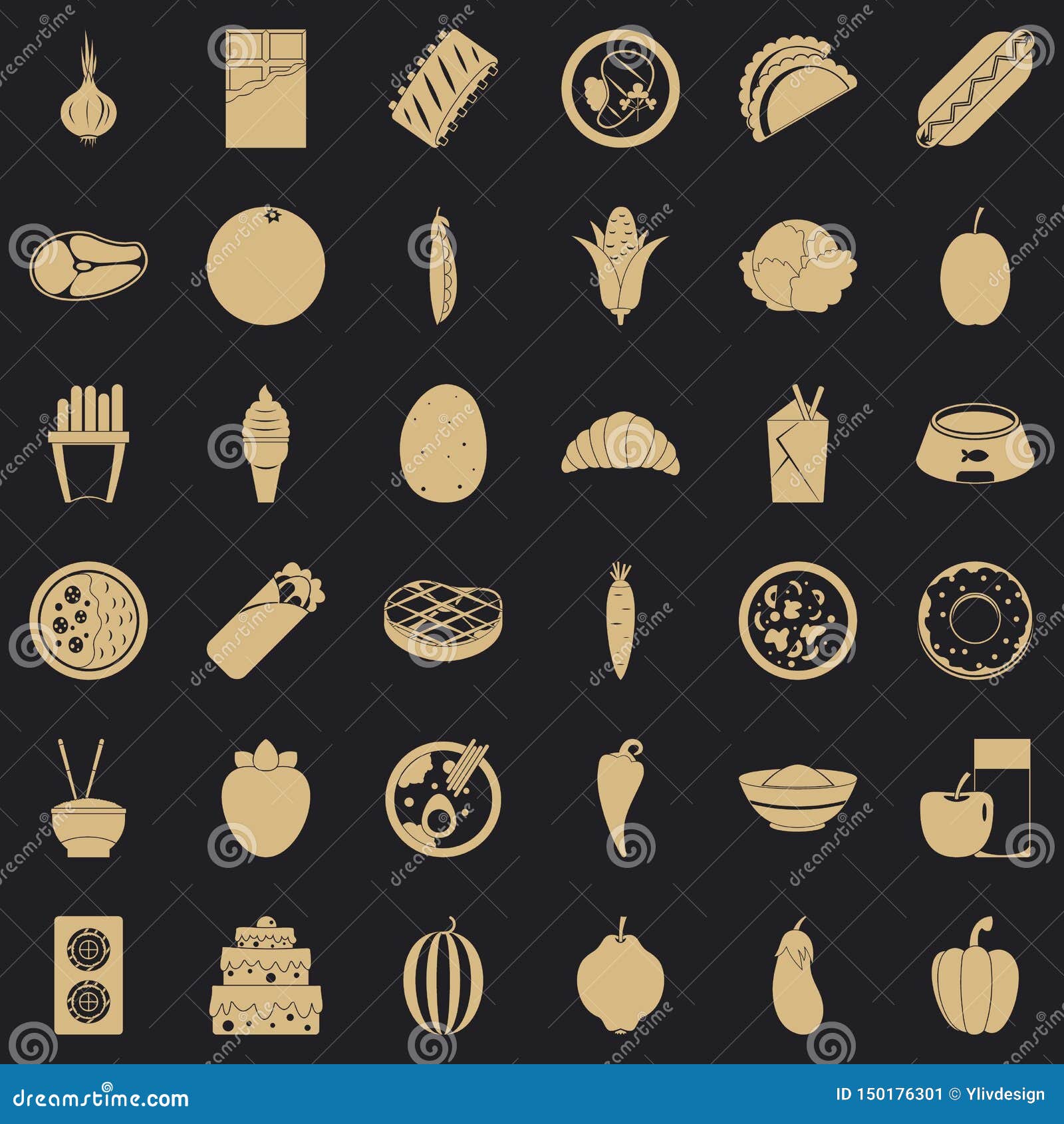 Nutritional Value Icons Set, Simple Style Stock Vector - Illustration ...