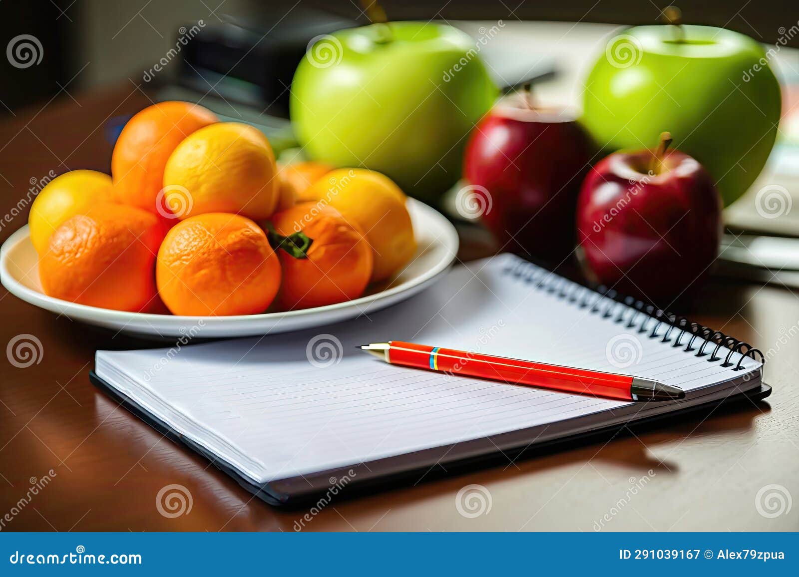 Nutritious Fruits with Notebook - Generative AI Stock Illustration - Illustration of concept ...