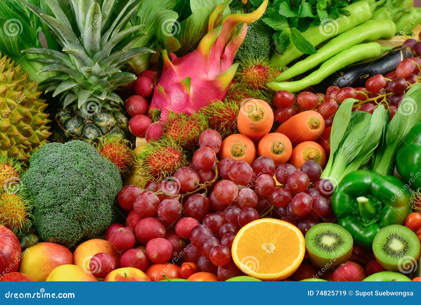 Nutritious Fruits and Vegetables for Healthy Stock Image - Image of ...