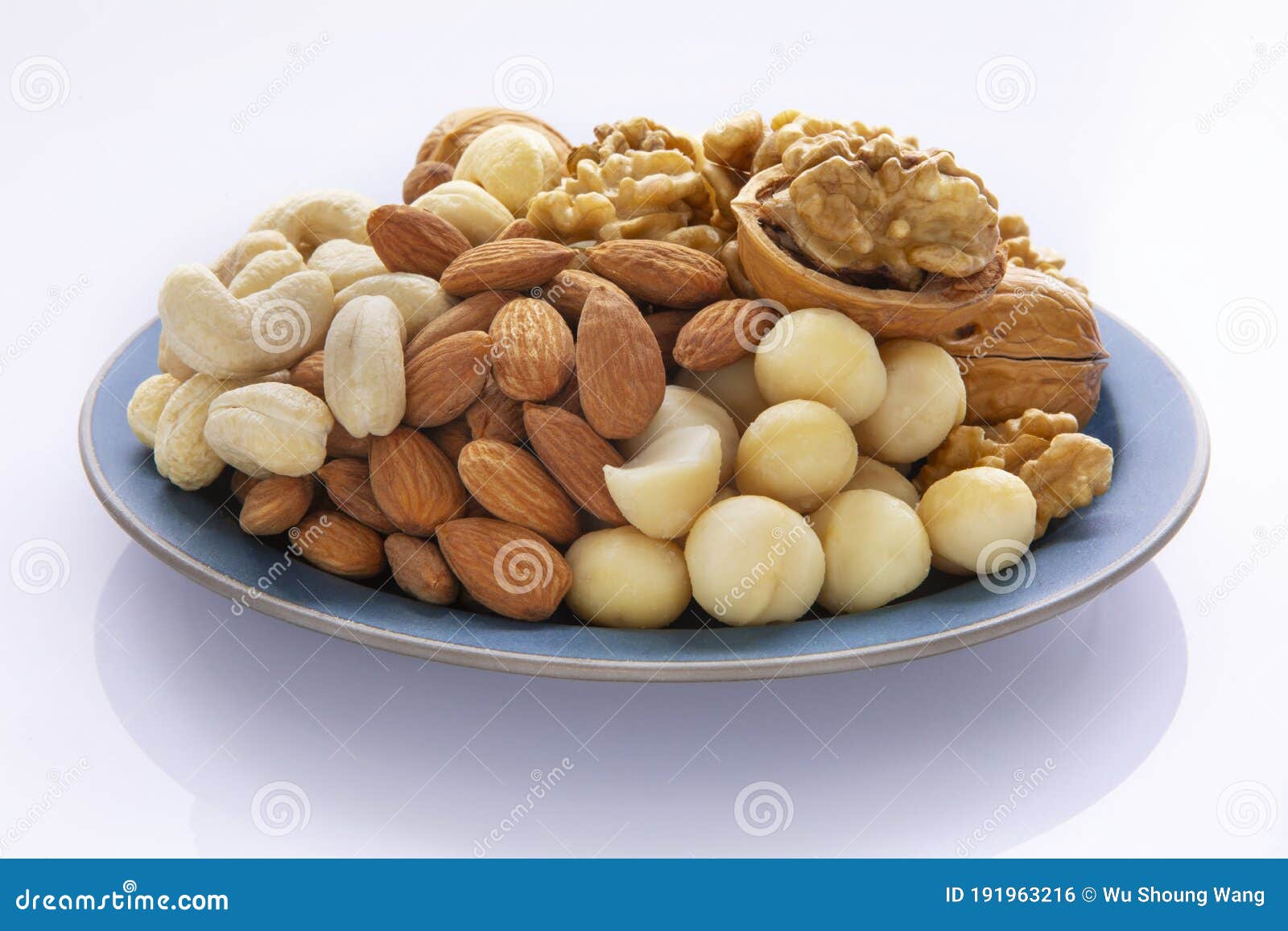 Nutritious, Mixed Nuts, Walnuts, Almonds, Cashews, Macadamia Nuts Stock ...