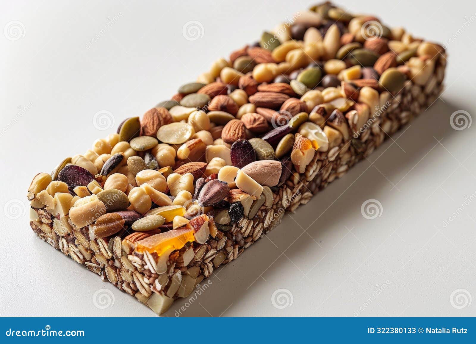 A Nutritious Protein Bar Featuring a Variety of Nuts and Seeds ...