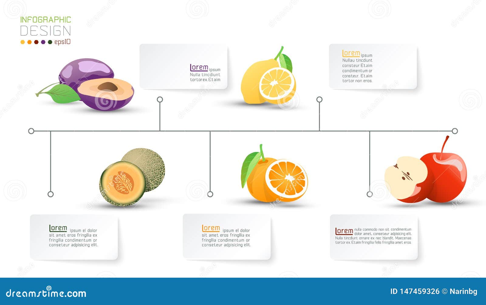 Fruits Infographic Design With Different Charts Vector Illustration ...
