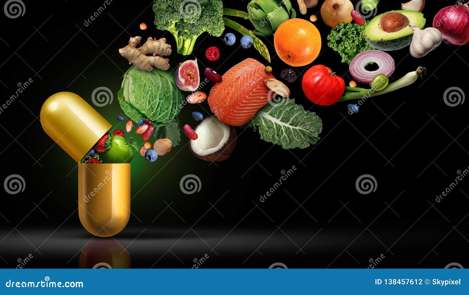 Nutrizione Di Supplementi Delle Vitamine Illustrazione di Stock ...