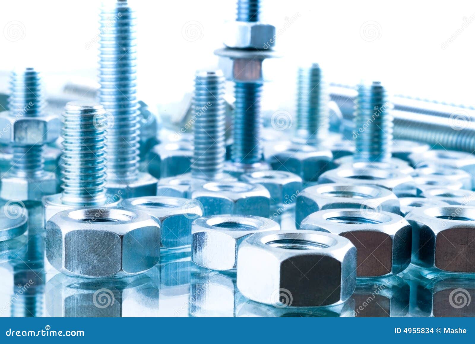 Nuts. stock photo. Image of white, hardware, machinery - 4955834